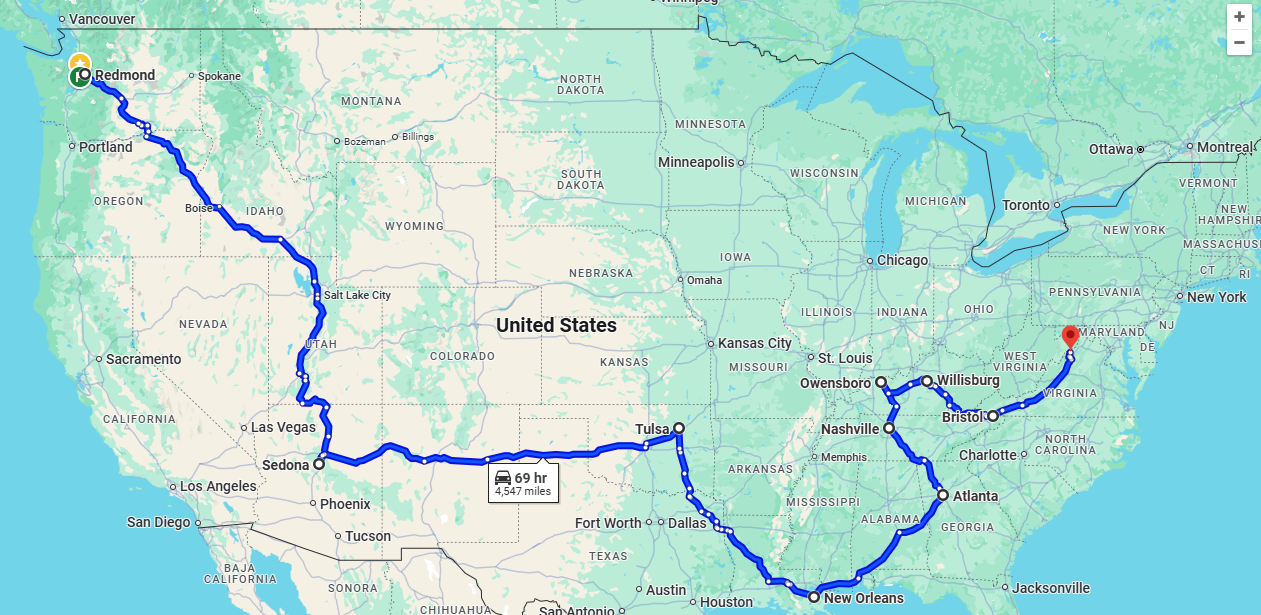 Road Trip – the (possible) Routes – Siri and David Adventures